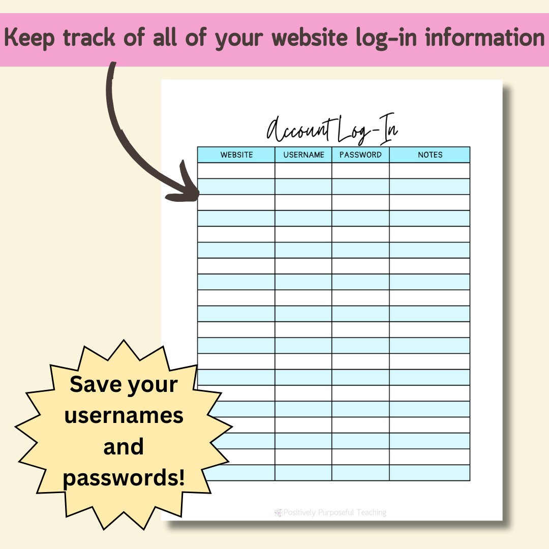 Tracking Log Pages, Printable Teacher Planner Trackers, PDF Teacher ...