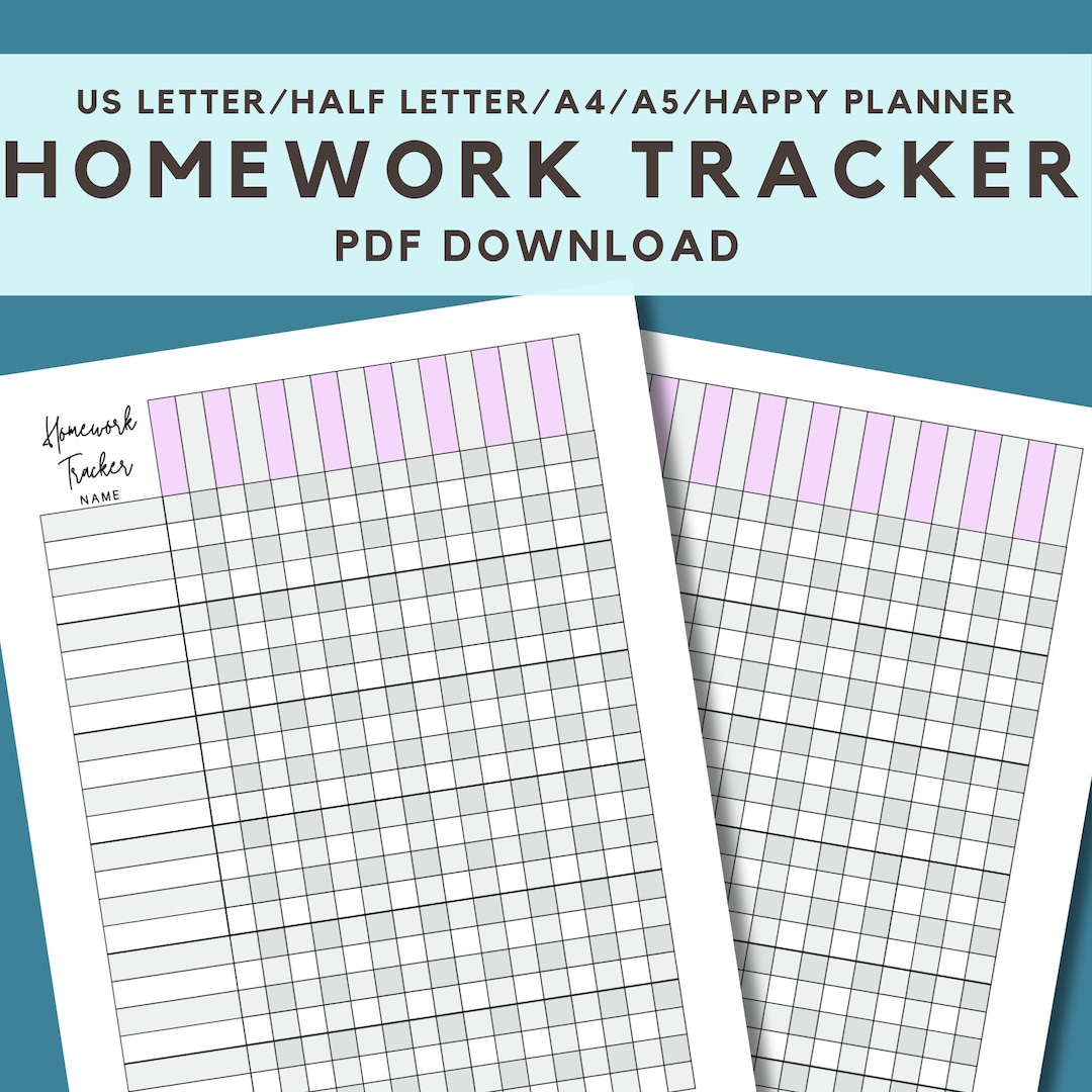 Homework Tracker Pages, Printable Teacher Homework Log, PDF Teacher ...