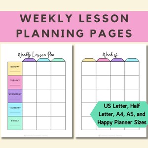 Weekly Teacher Planner, Printable Weekly Lesson Planner, PDF Teacher ...
