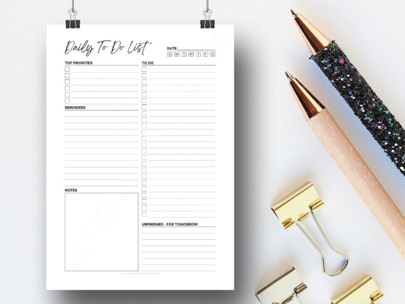 Daily to Do List Printable, Detailed Task List Template, Portrait ...