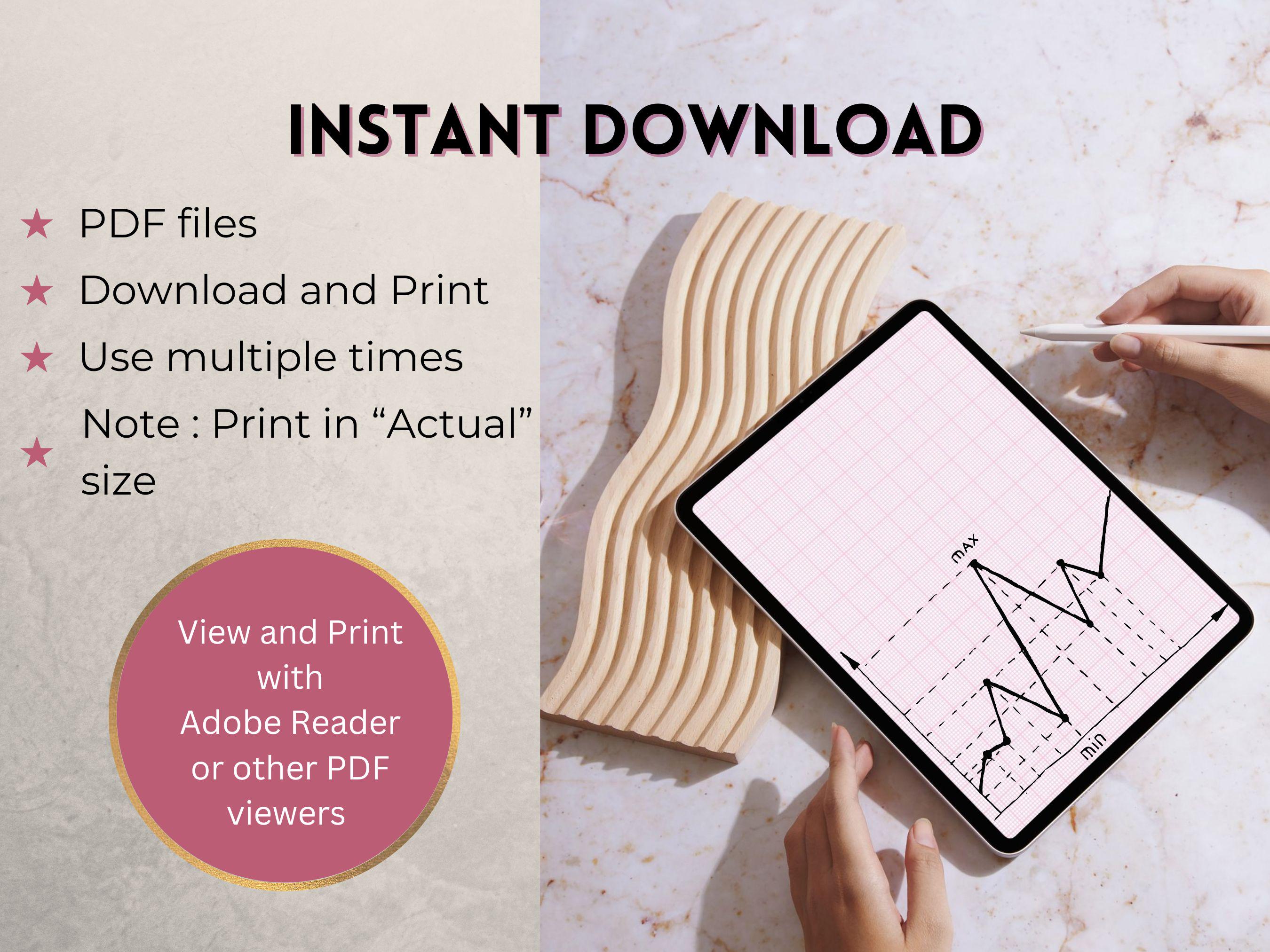 Printable Graph Paper, 1mm and 10mm/1cm Pink Guideline Grid Template ...