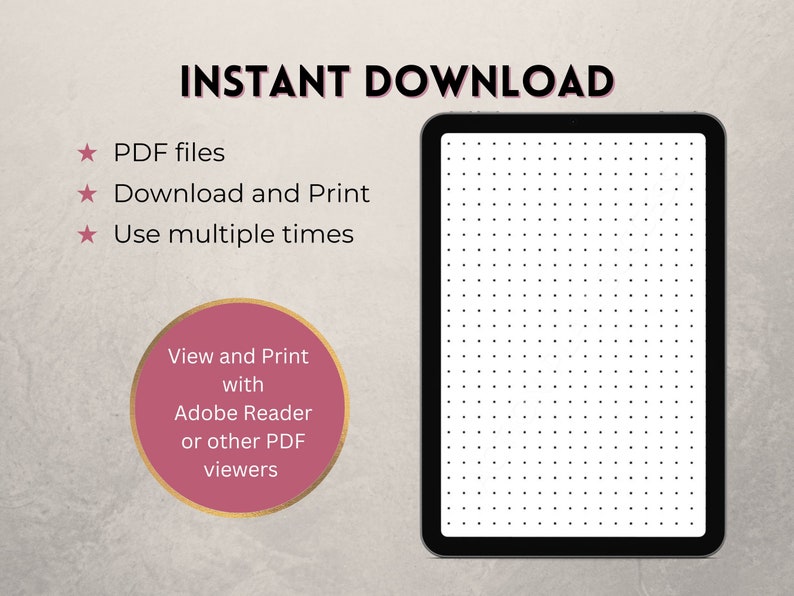 Printable Paper Essentials for Journal, 5mm Dot, 7mm Lined, 5mm Grid ...