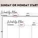 Weekly Planner Printable, Week at a Glance Organiser, Minimalist Agenda ...