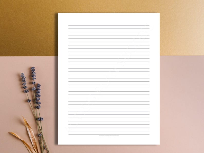 Printable Lined Paper, Digital Download Notes, 7mm Spaced Lines ...