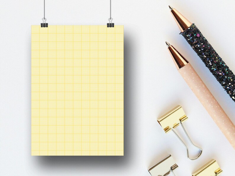 Printable Yellow Graph Paper, 1mm + 10mm/1cm Guideline Grid Template ...