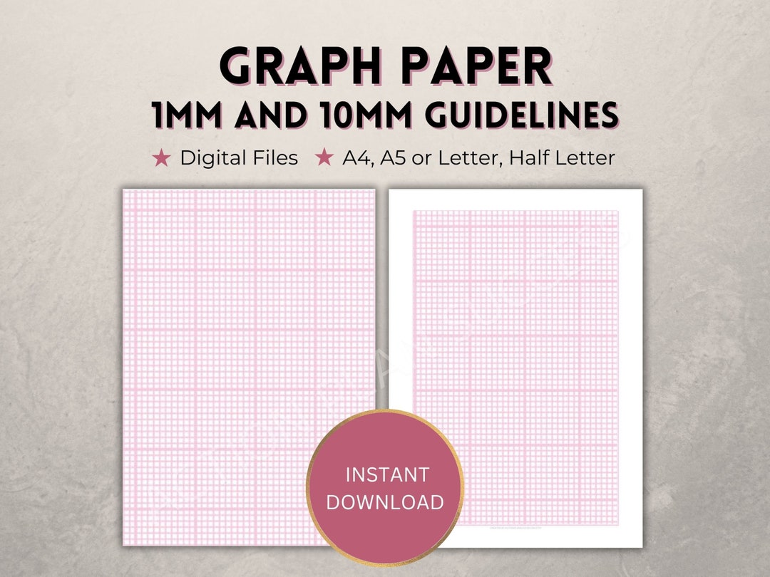Printable Graph Paper for School, 1mm and 10mm/1cm, Pink Science ...