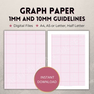 Printable Graph Paper for School, 1mm and 10mm/1cm, Pink Science ...