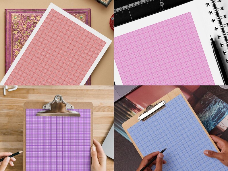 Digital Graph Paper Bundle, Printable 1mm + 10mm/1cm Grid Template ...