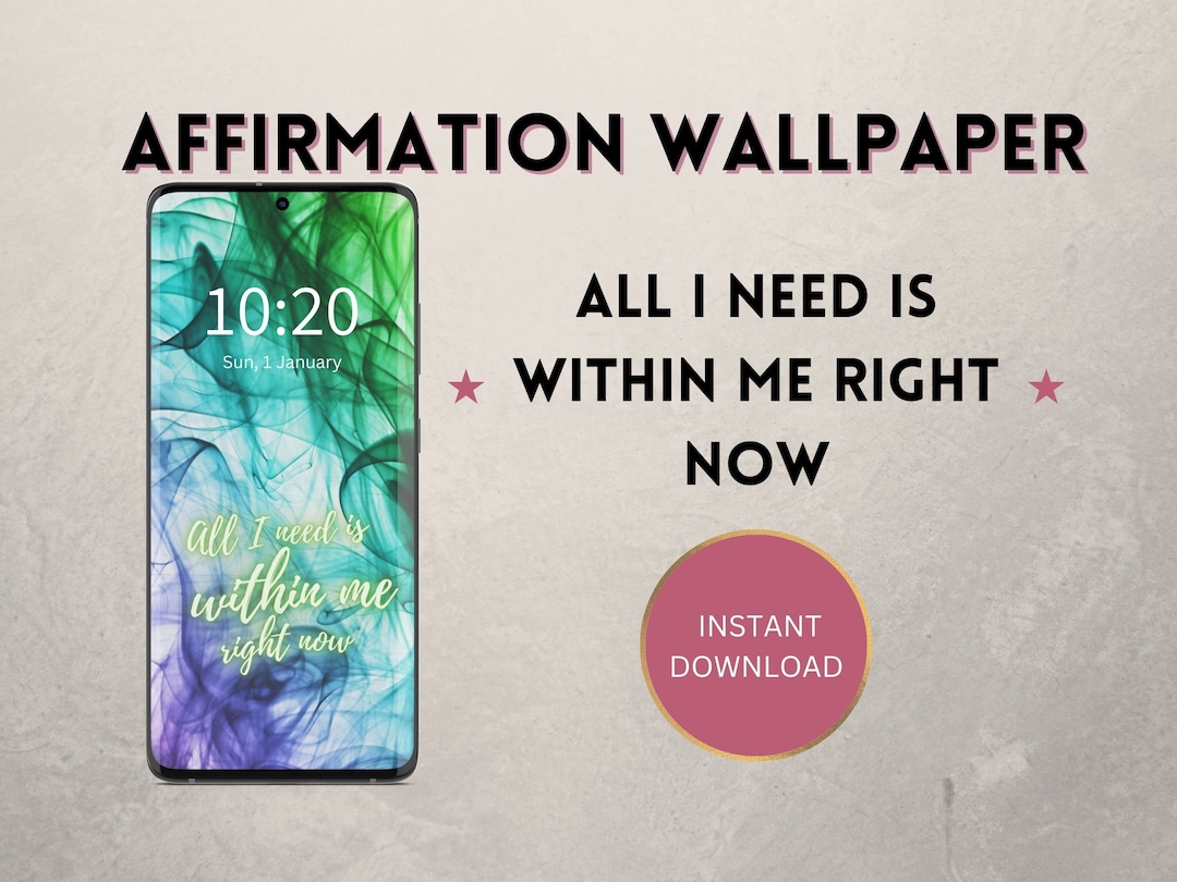 Affirmation Wallpaper for Mobile Phone, Digital Background Pattern ...