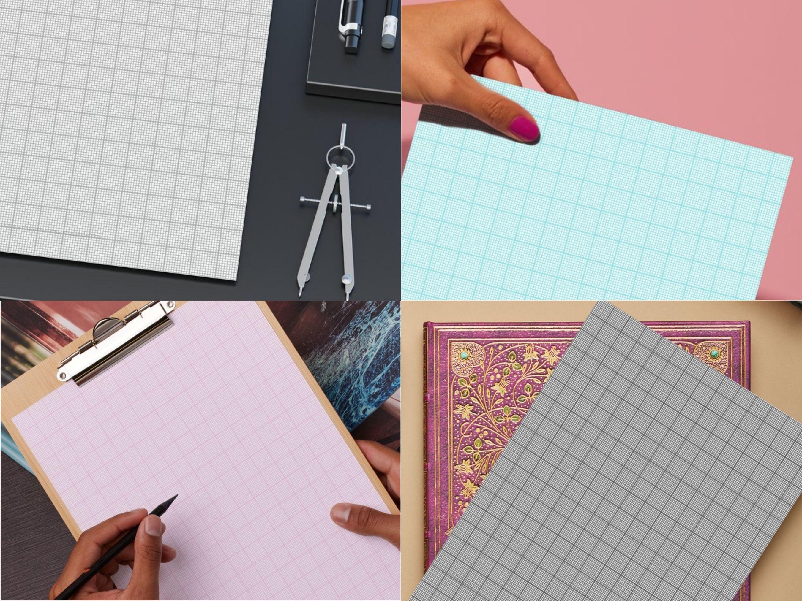 Digital Graph Paper Bundle, Printable 1mm + 10mm/1cm Grid Template, 4 ...