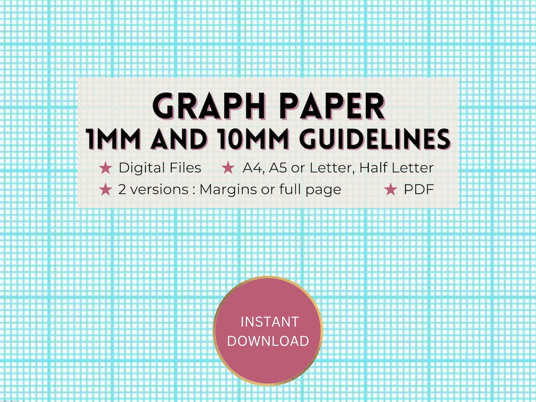 Printable Graph Paper, 1mm and 10mm/1cm, Blue School/science/graphics ...
