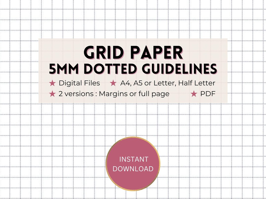 Digital Grid Paper, Printable Graph Planner Inserts, PDF for Journal ...