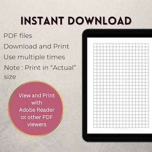 Printable Grid Paper, Dark Grey 10mm Guidelines, Instant Download Graph ...