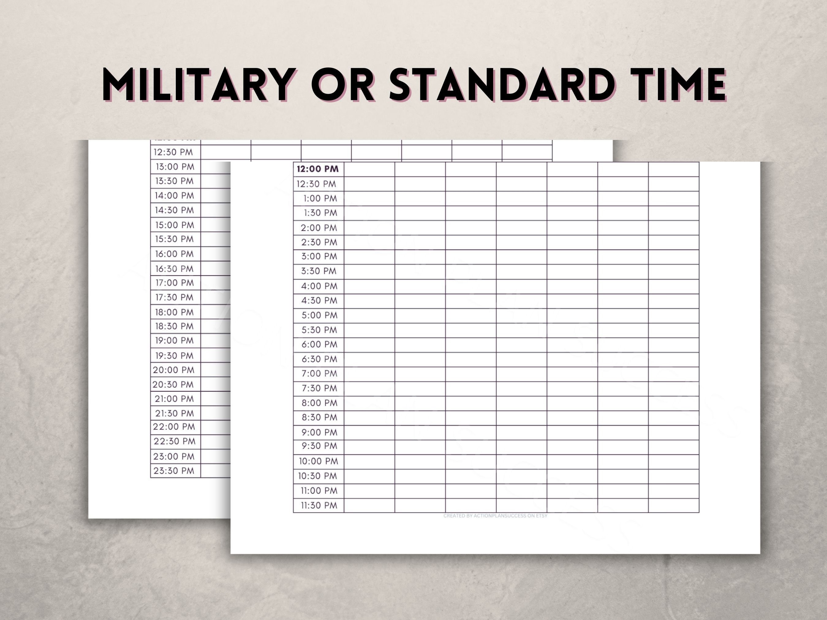 Printable Weekly Schedule 30min Interval, Digital Week at a Glance ...