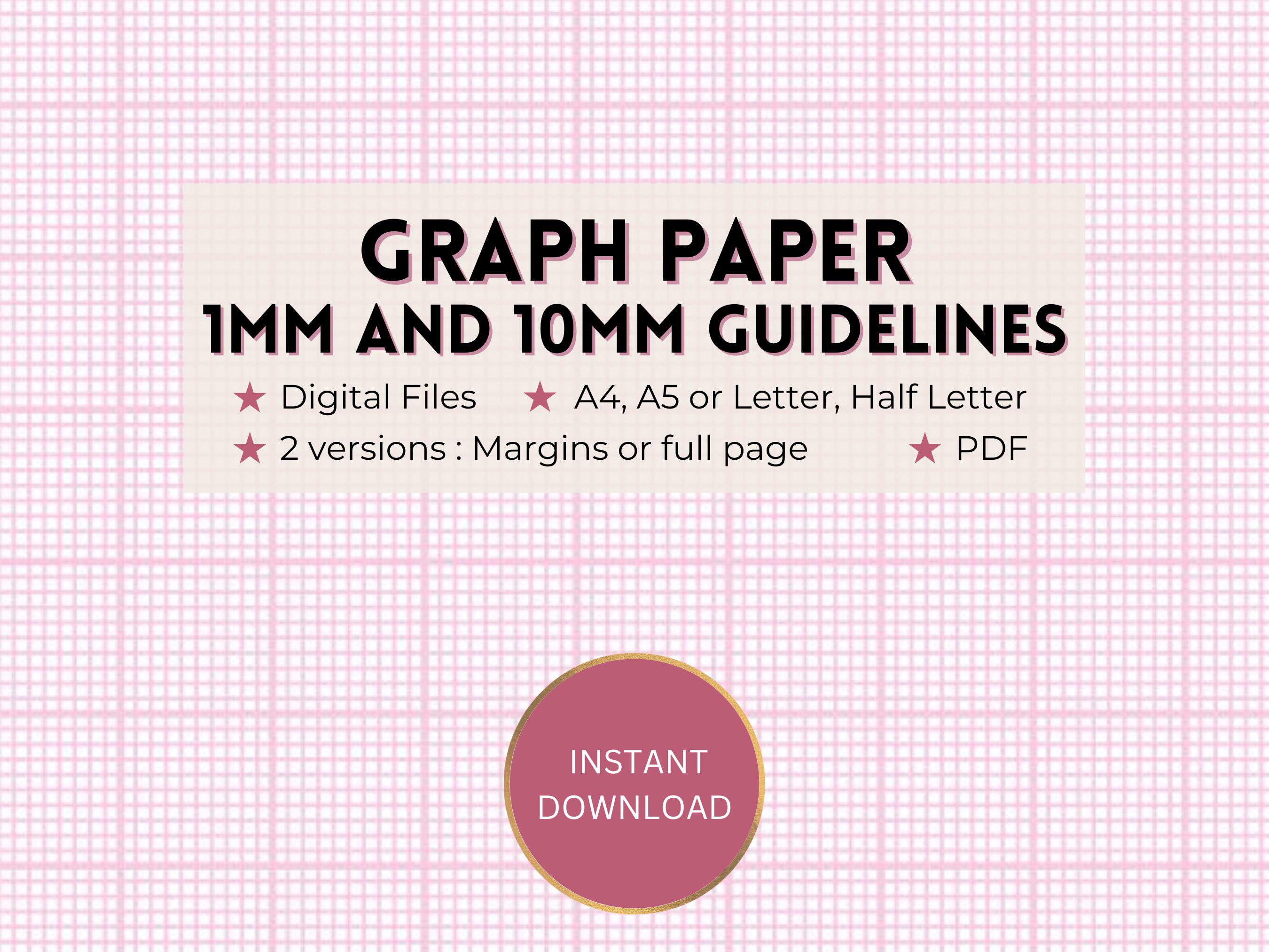 Printable Graph Paper, 1mm and 10mm/1cm Pink Guideline Grid Template ...