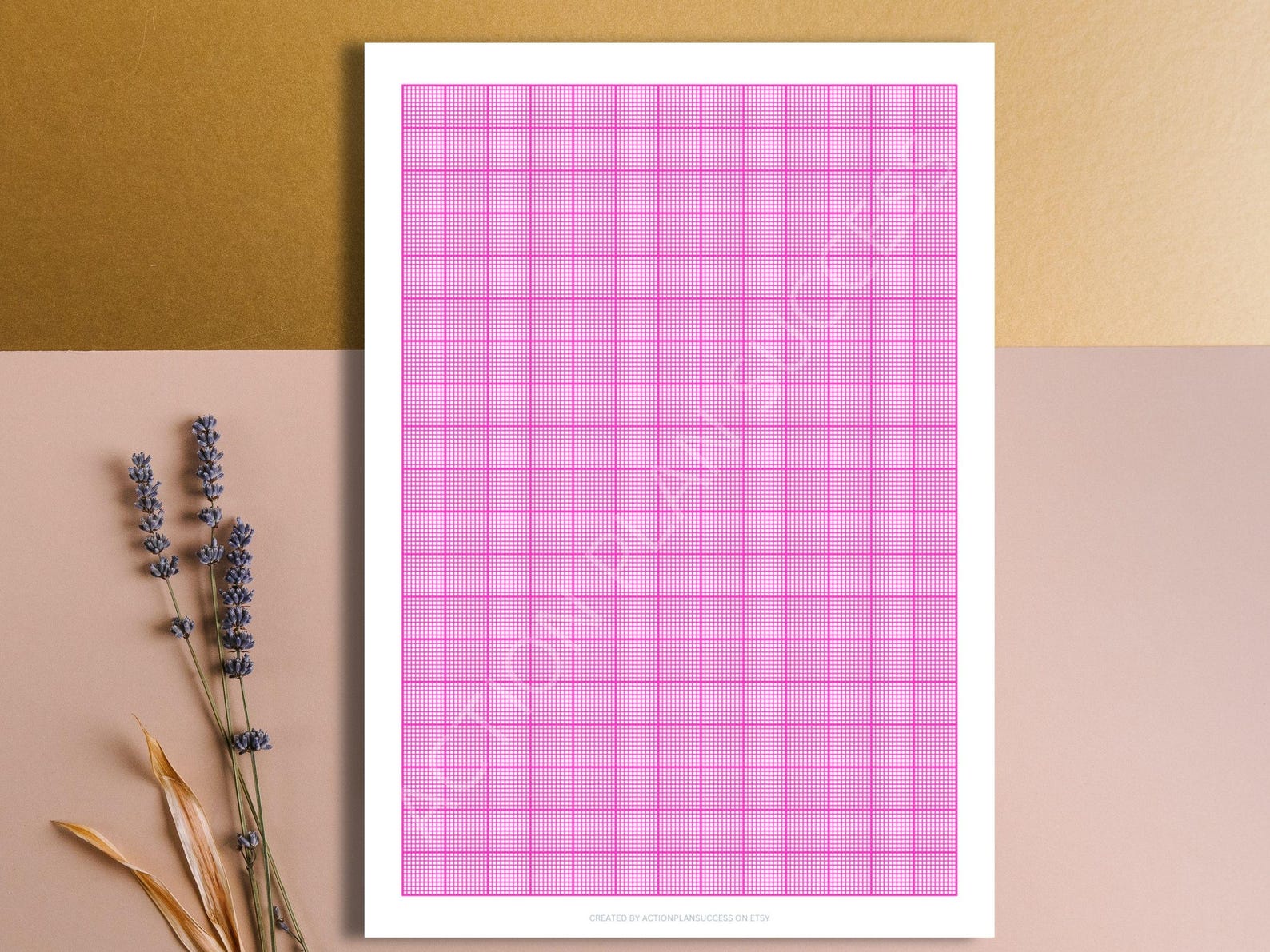 Printable Pink Graph Paper, 1mm + 10mm/1cm Guideline Grid Template ...