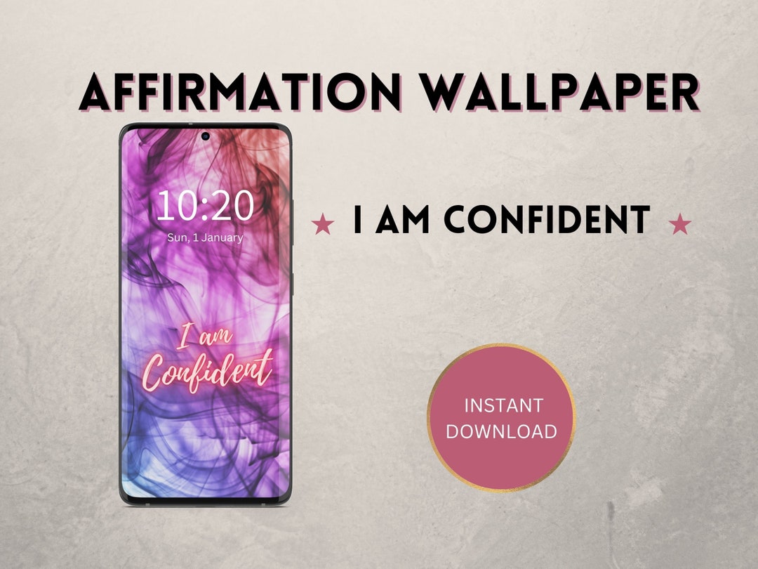 Affirmation Wallpaper for Mobile Phone, Digital Background Pattern ...