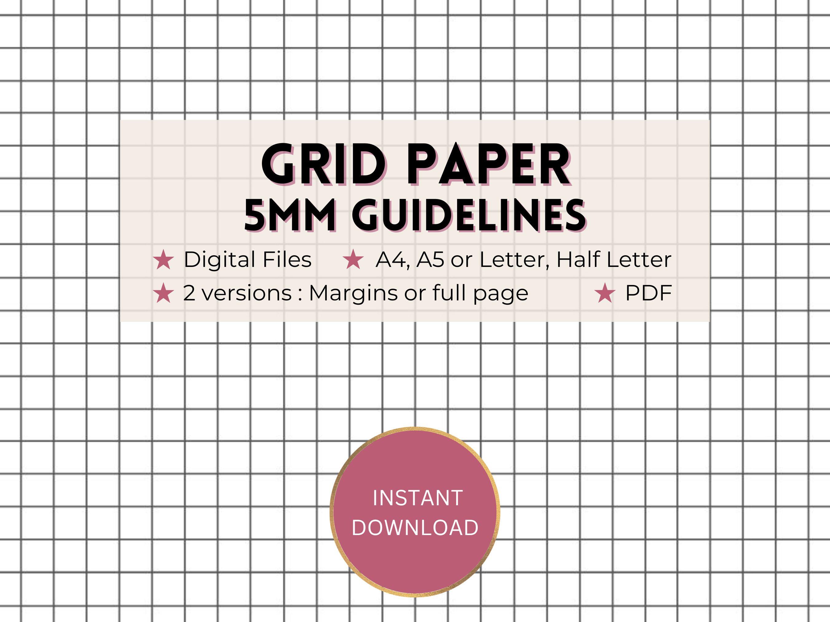 5mm Grid Paper Printable, Digital Graph 0.5cm Template Planner Inserts ...