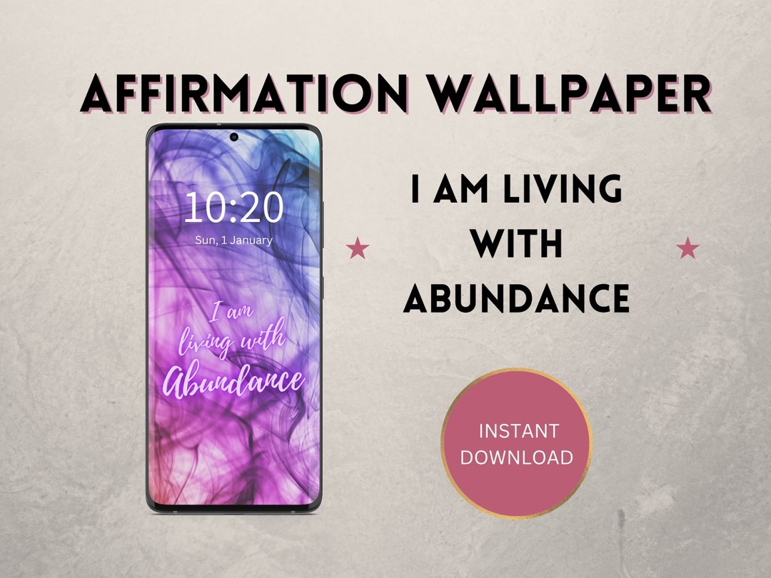Affirmation Wallpaper for Mobile Phone, Digital Background Pattern ...