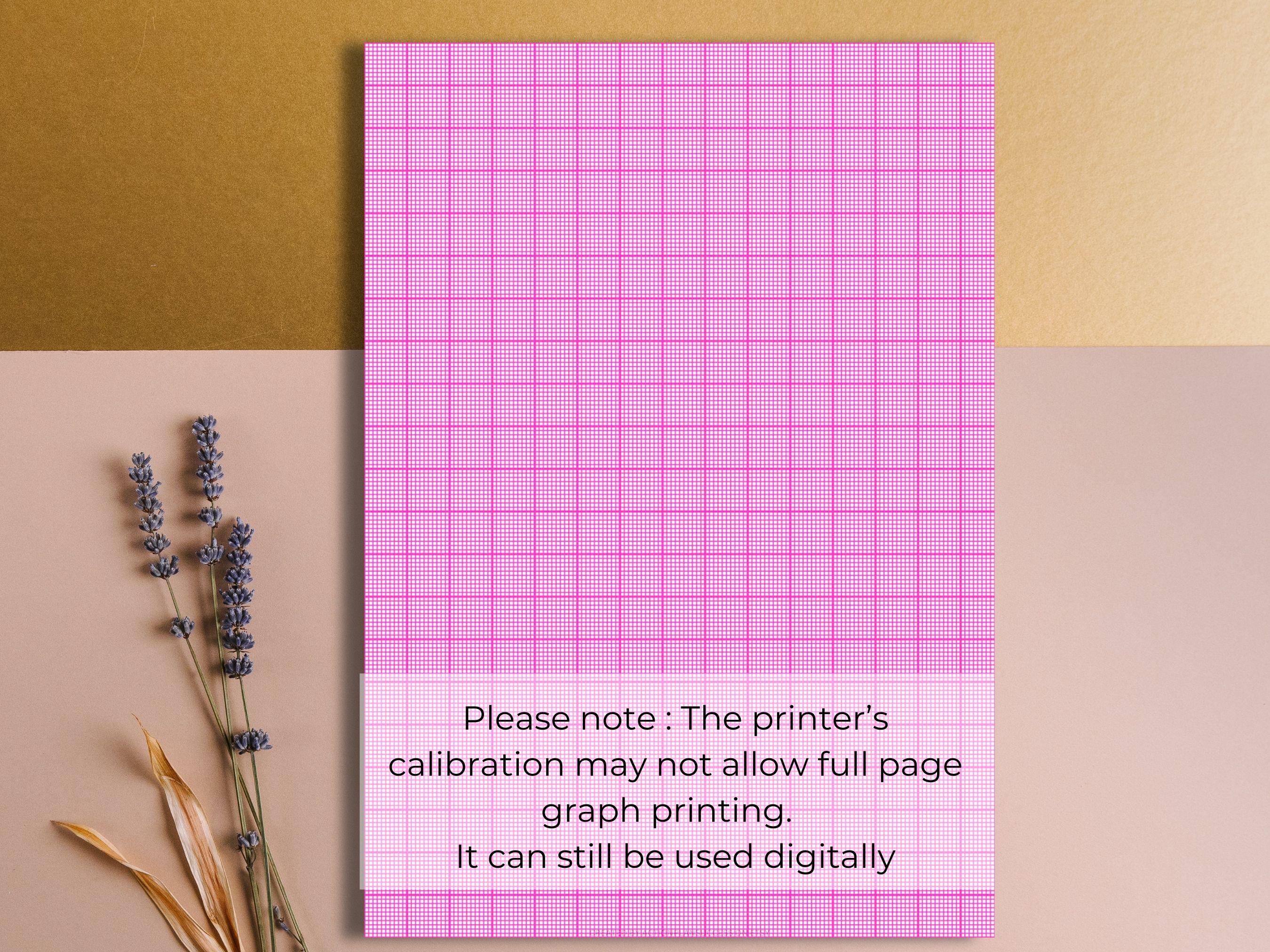 Printable Pink Graph Paper, 1mm + 10mm/1cm Guideline Grid Template ...