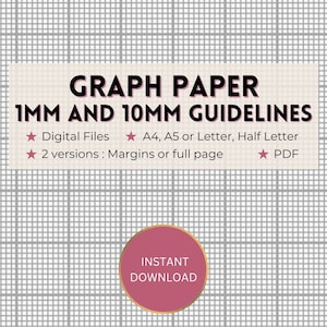 Printable Graph Paper, 1mm and 10mm/1cm Guideline Grid Template, Full ...