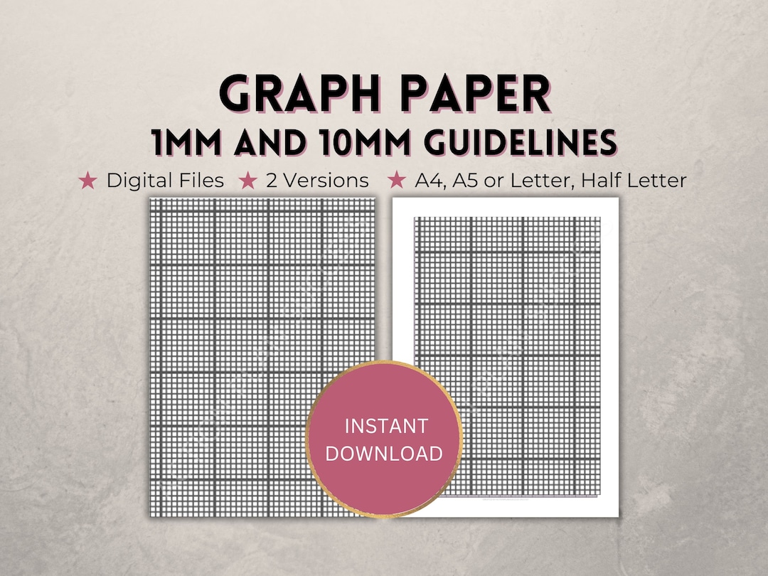 Printable Graph Paper, 1mm and 10mm/1cm Grey Guideline Grid Template ...
