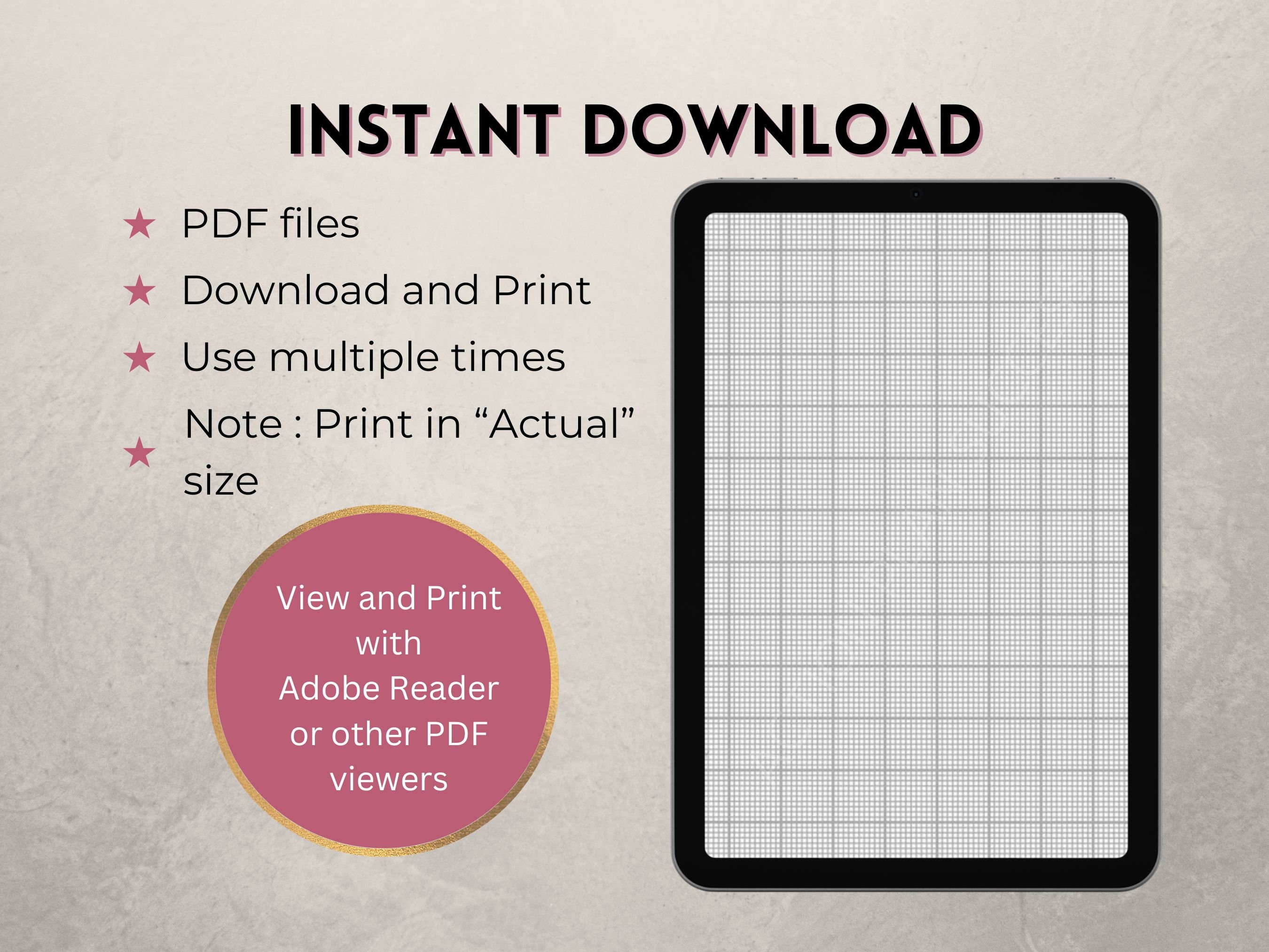 Printable Graph Paper, 1mm and 10mm/1cm Guideline Grid Template, Full ...