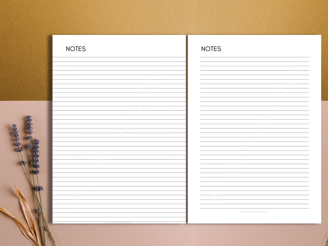 Printable Lined Paper, Digital Download Notes, 7mm Spaced Portrait PDF ...