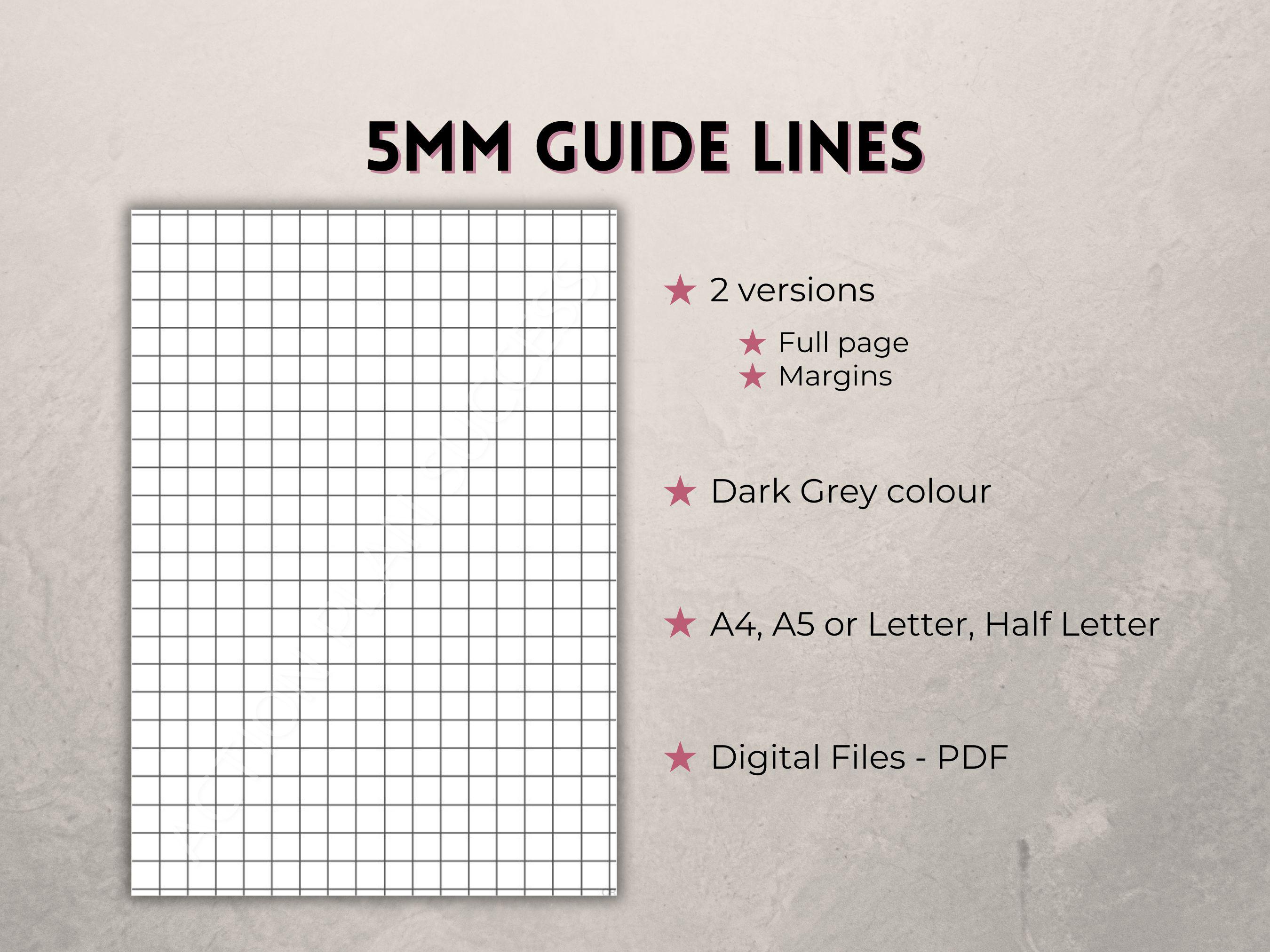 5mm Grid Paper Printable, Digital Graph 0.5cm Template Planner Inserts ...