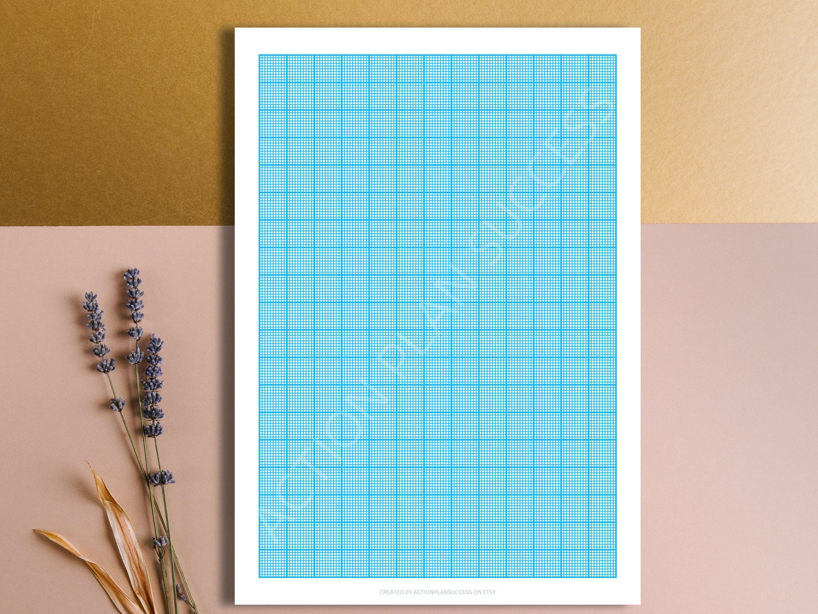 Printable Graph Paper, 1mm and 10mm/1cm, Sky Blue Guidelines Grid ...