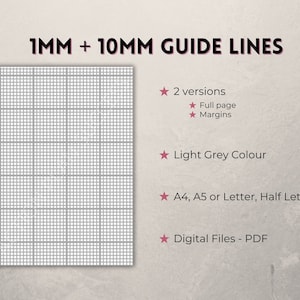 Printable Graph Paper, 1mm and 10mm/1cm Guideline Grid Template, Full ...