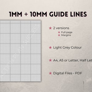Printable Graph Paper, 1mm and 10mm/1cm Guideline Grid Template, Full ...