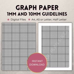 Printable Graph Paper, 1mm and 10mm/1cm Grey Guideline Grid Template ...