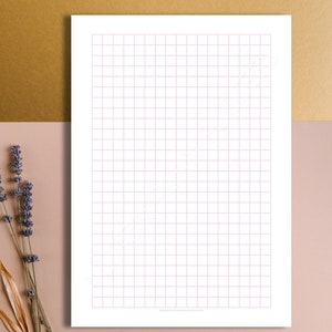 Printable Grid Paper, Light Pink 10mm Guidelines, Instant Download ...
