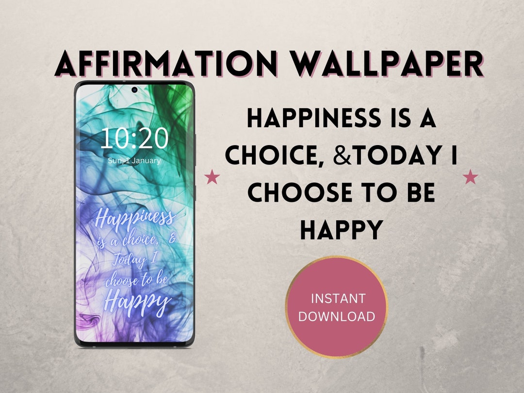 Affirmation Wallpaper for Mobile Phone, Digital Background Pattern ...