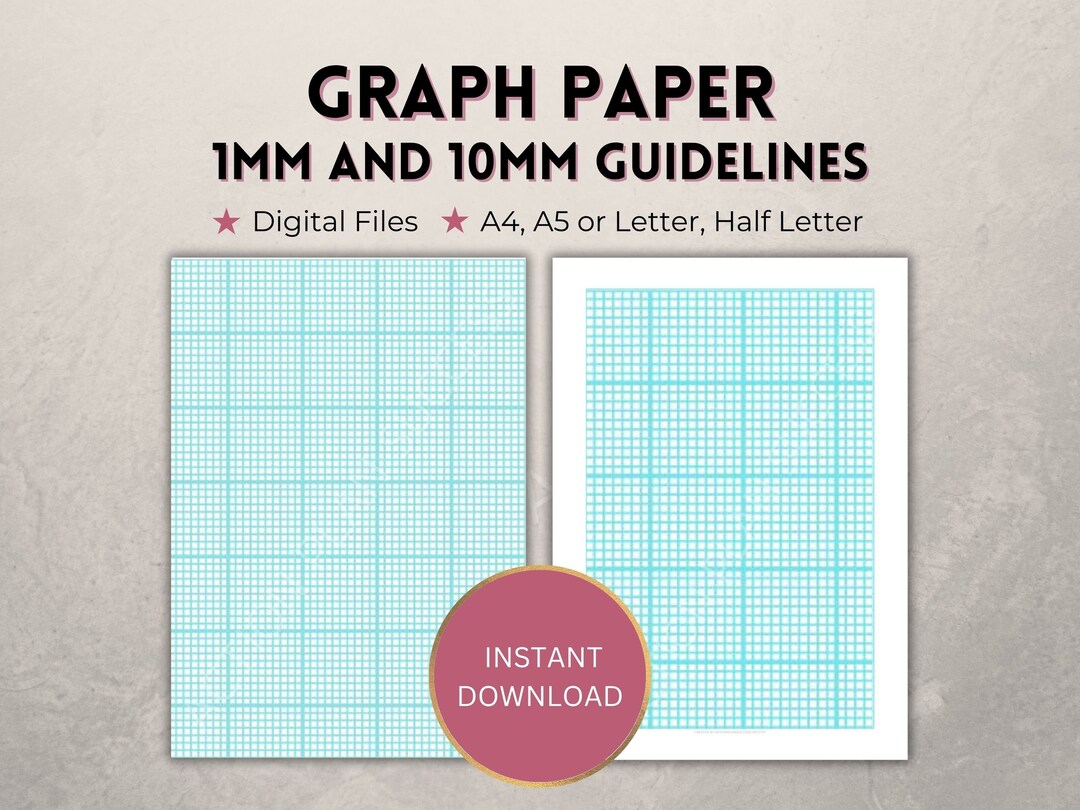 Printable Graph Paper, 1mm and 10mm/1cm, Blue Guidelines Grid Template ...