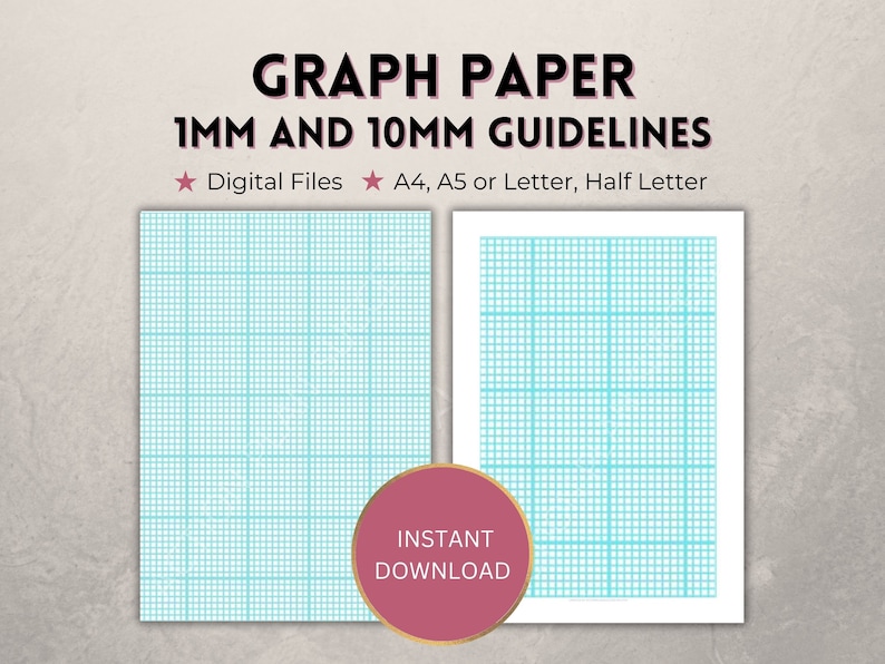 Printable Graph Paper, 1mm and 10mm/1cm, Blue Guidelines Grid Template ...
