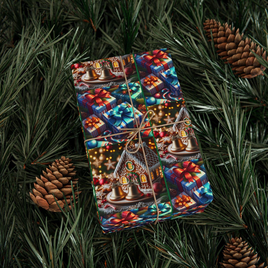 Gingerbread Presents Wrapping Paper - Etsy