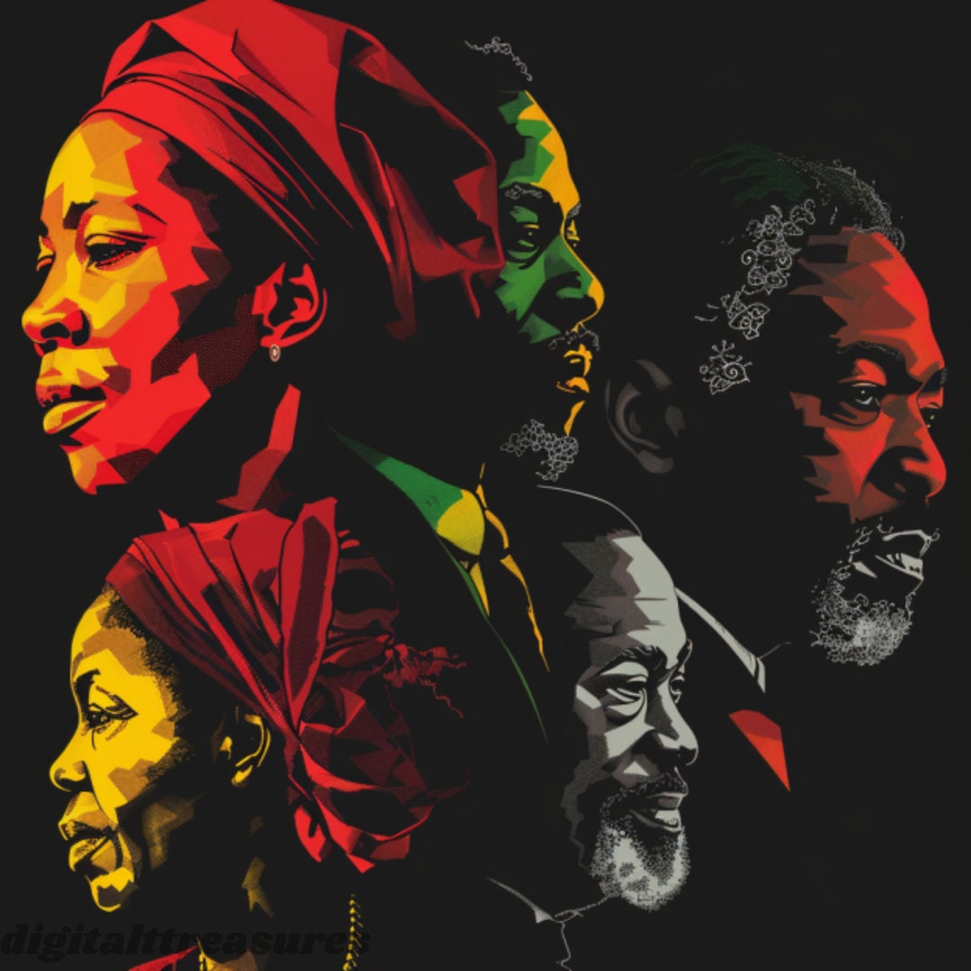 Famous Black People Art Prints and Black History Month Clipart ...