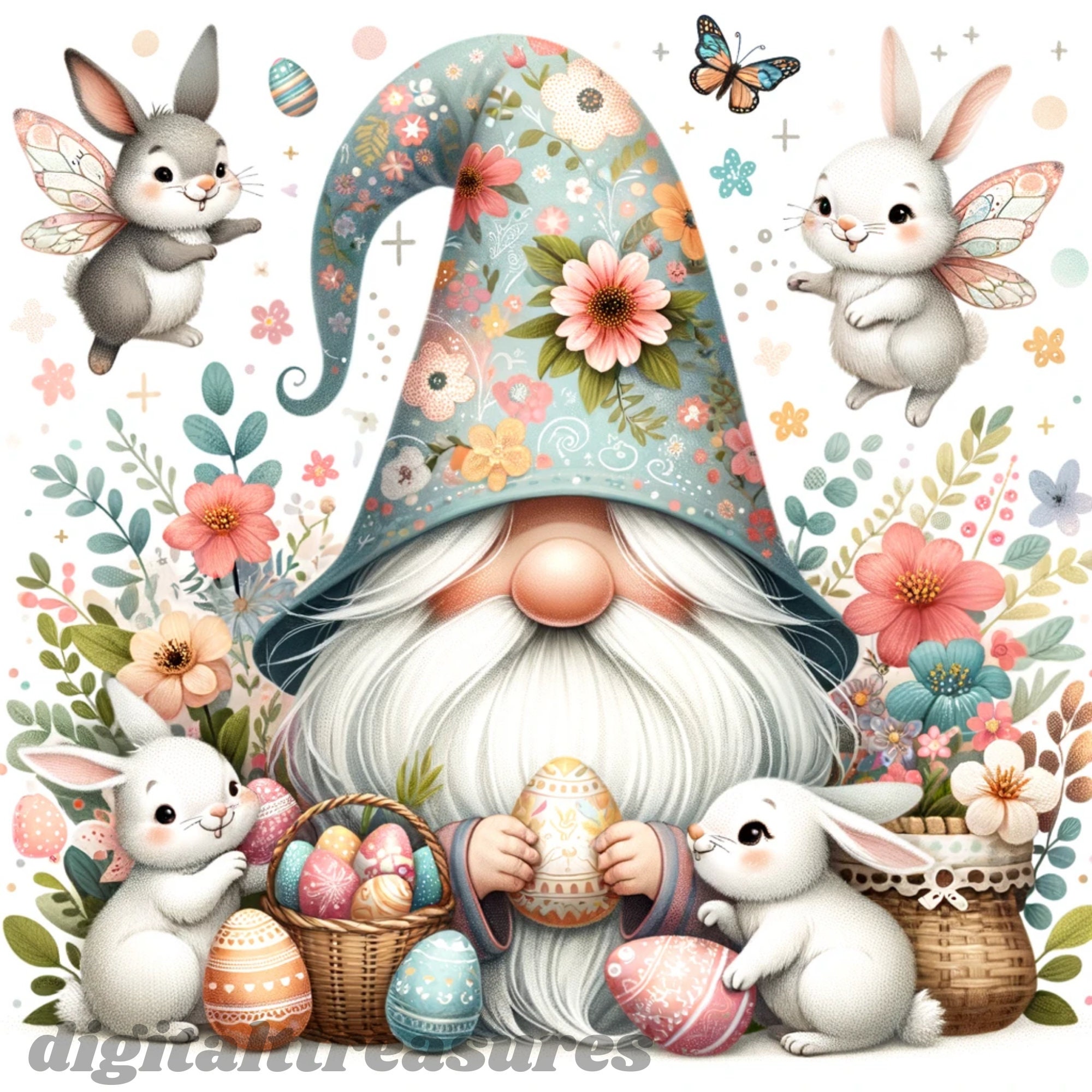 Easter Gnome Clipart Bundle Spring Gnome PNG Graphics and Garden ...