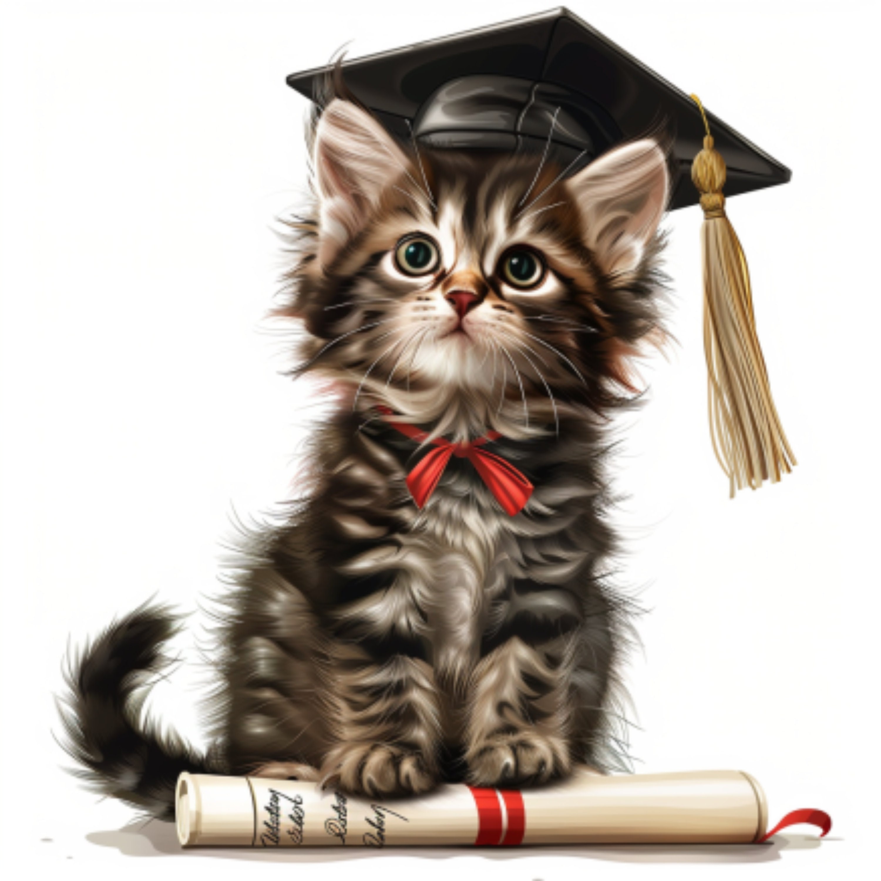 Tiny Graduates: 12 Cute Kittens With Graduation Caps Clipart Bundle ...