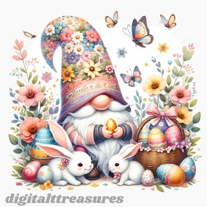 Easter Gnome Clipart Bundle Spring Gnome PNG Graphics and Garden ...