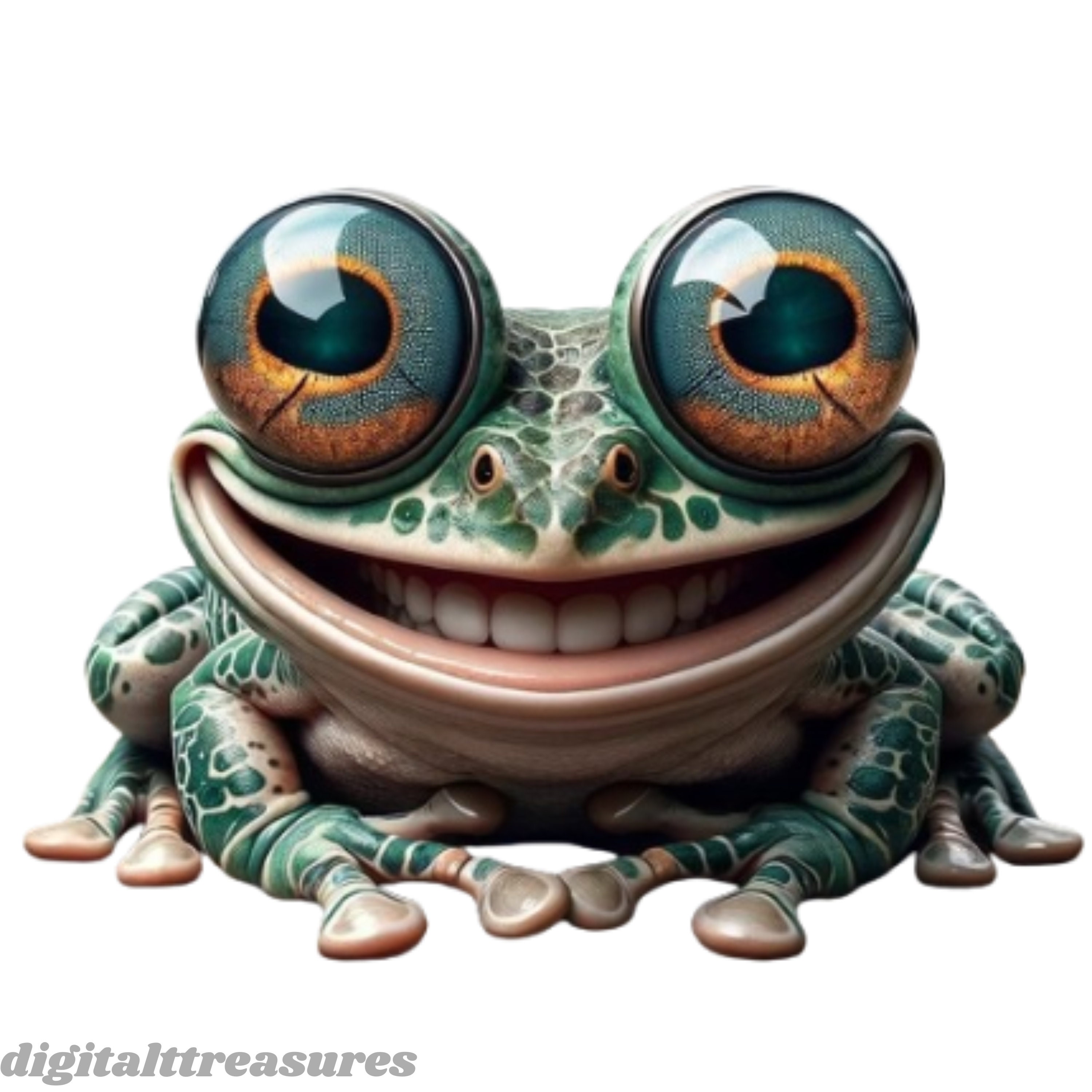 15 Cute, Funny & Quirky Frog JPG Clipart Bundle White Background for ...