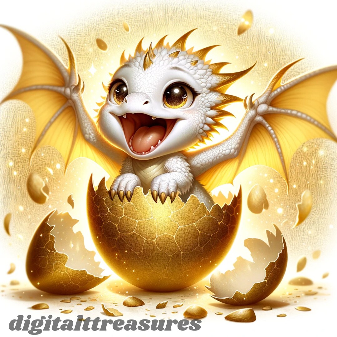 Gold Dragon Clipart Bundle: AI Prompts, Magic Kingdom, Baby Dragons - Etsy