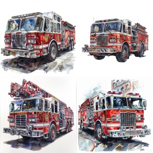 Heroic Hoses: Brave Fire Truck Clipart Bundle - 24 High-quality Jpgs ...