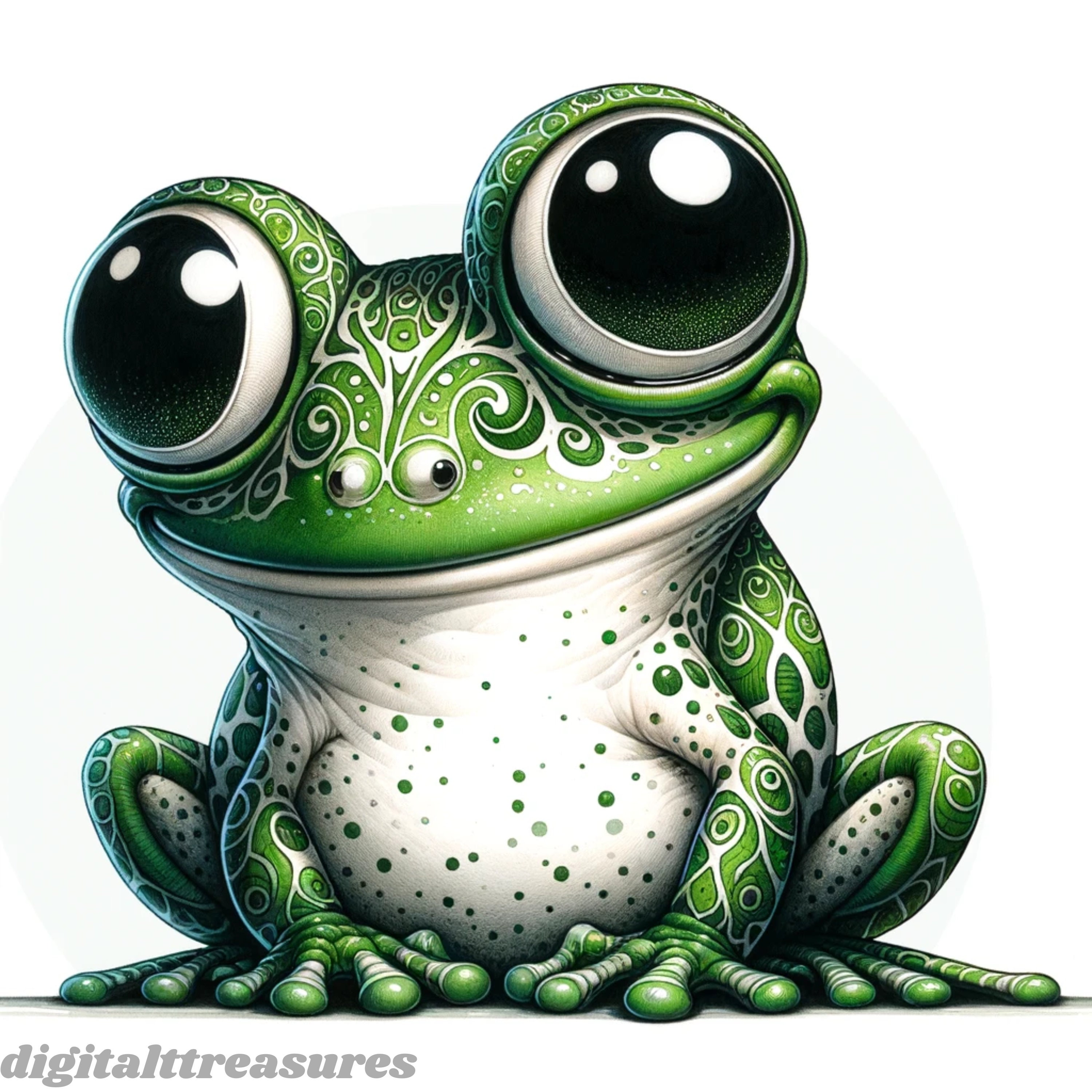 15 Cute, Funny & Quirky Frog JPG Clipart Bundle White Background for ...