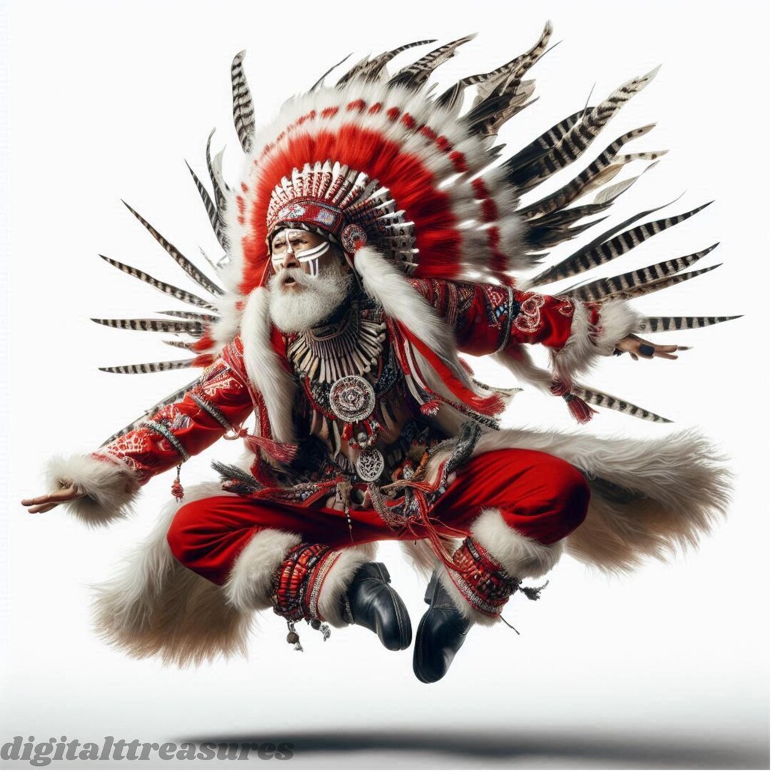 Tribal Santa Performing Ceremonial Dance Clipart | 14 JPG Images ...