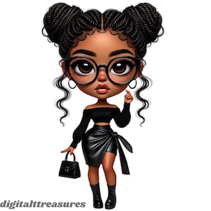 Chibi Chic: 14 Stylish and Elegant Afro-american Chibi Women in Diverse ...