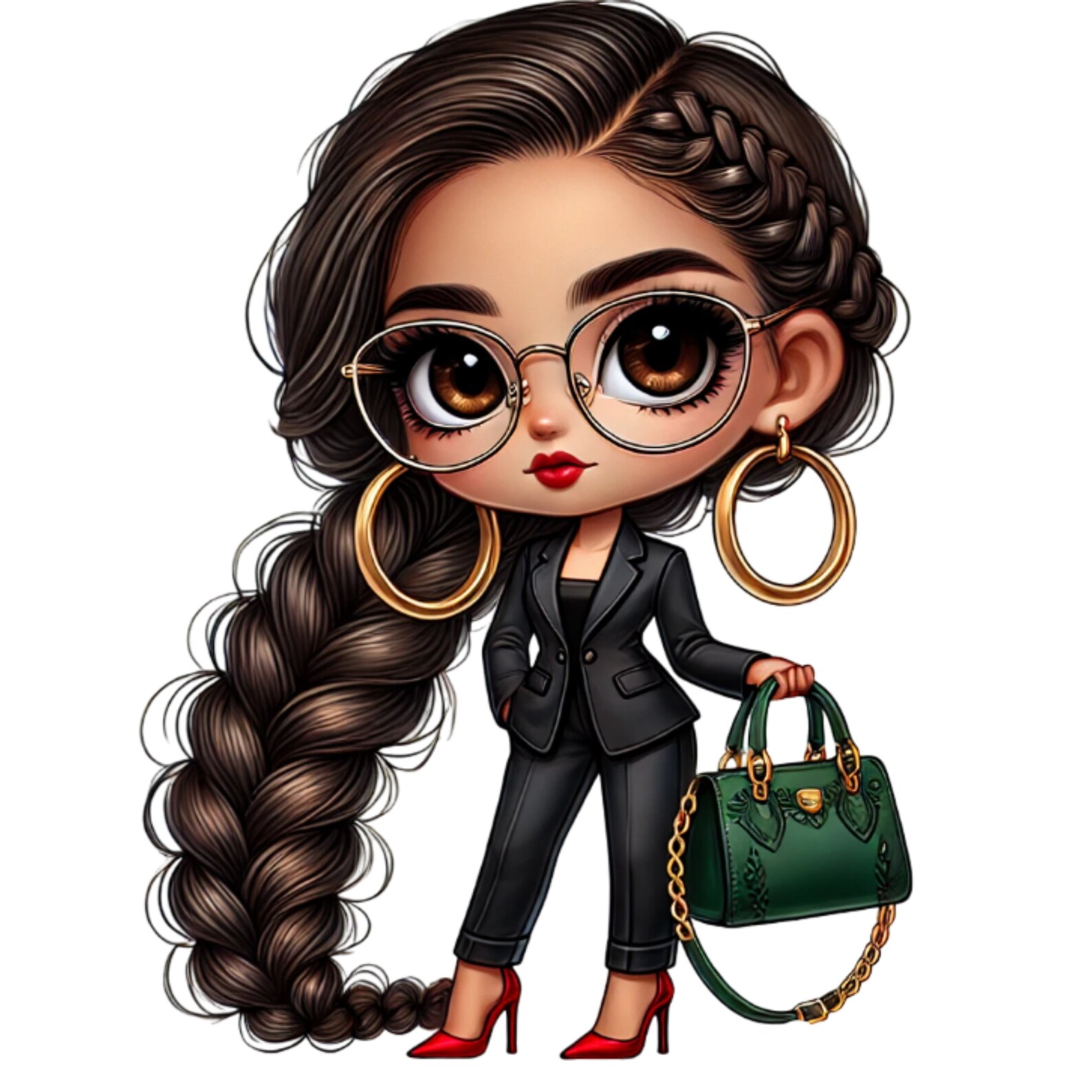 Chic Whimsy: 12 Adorable Chibi-style Woman - Sophisticated Modern ...