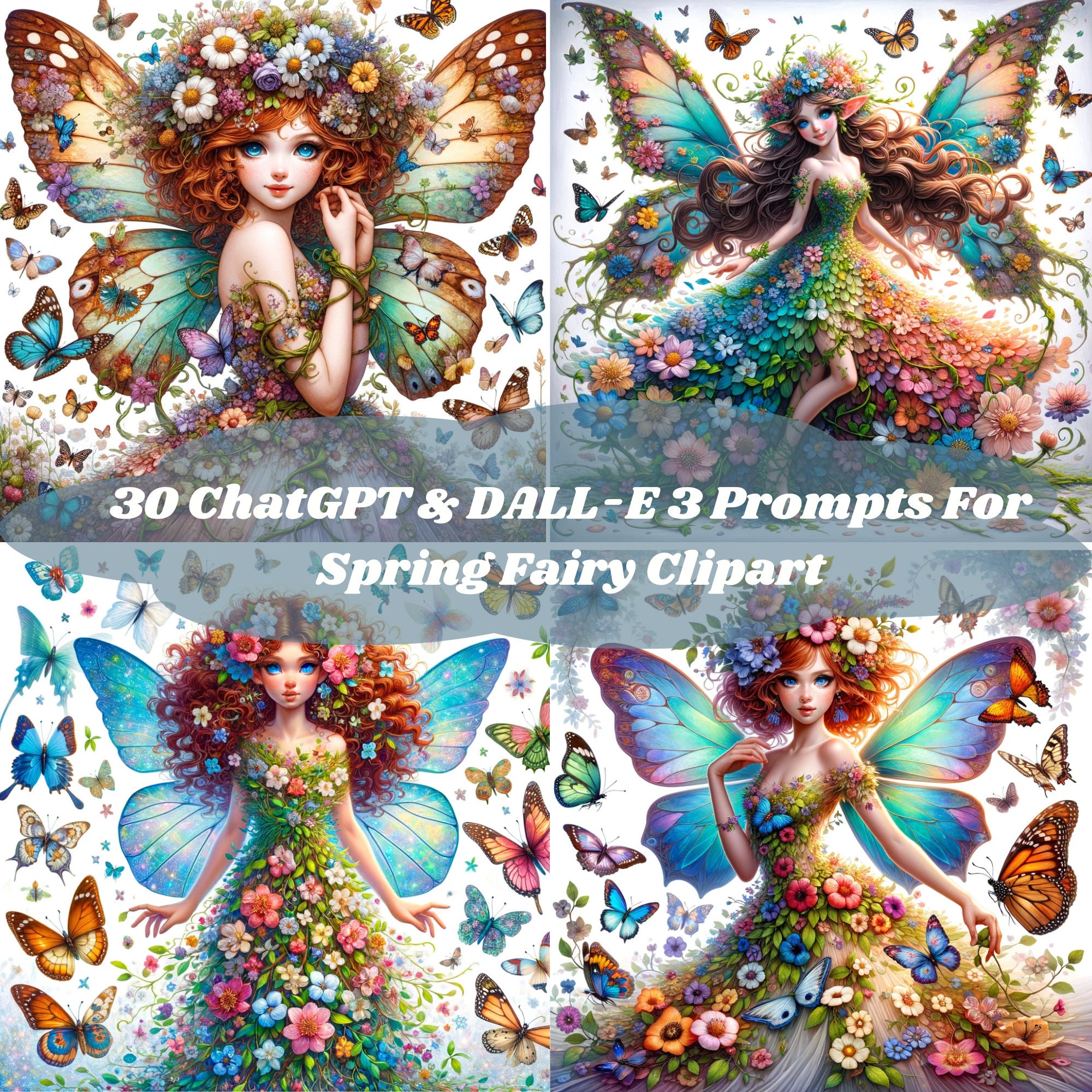 30 Chatgpt & DALL-E 3 Prompts for Spring Fairy Clipart Free Guide and ...